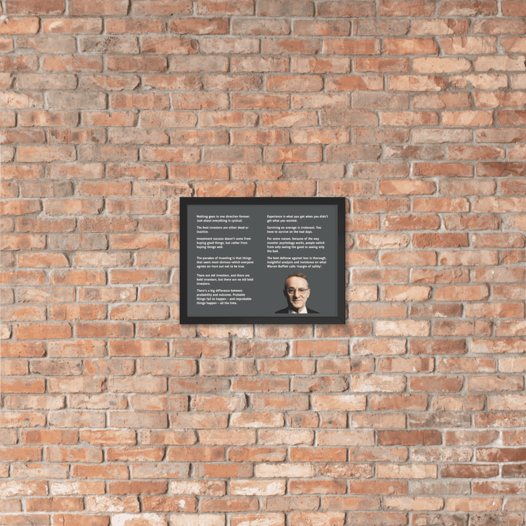 Howard Marks Best Quotes - Wall Art - www.tinytaikun.com